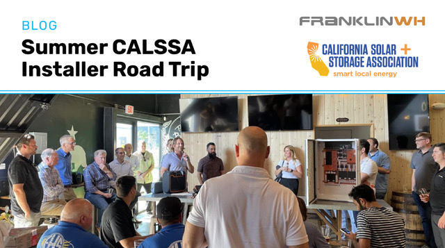 FranklinWH Sponsors CALSSA's Summer Road Trip for Installers