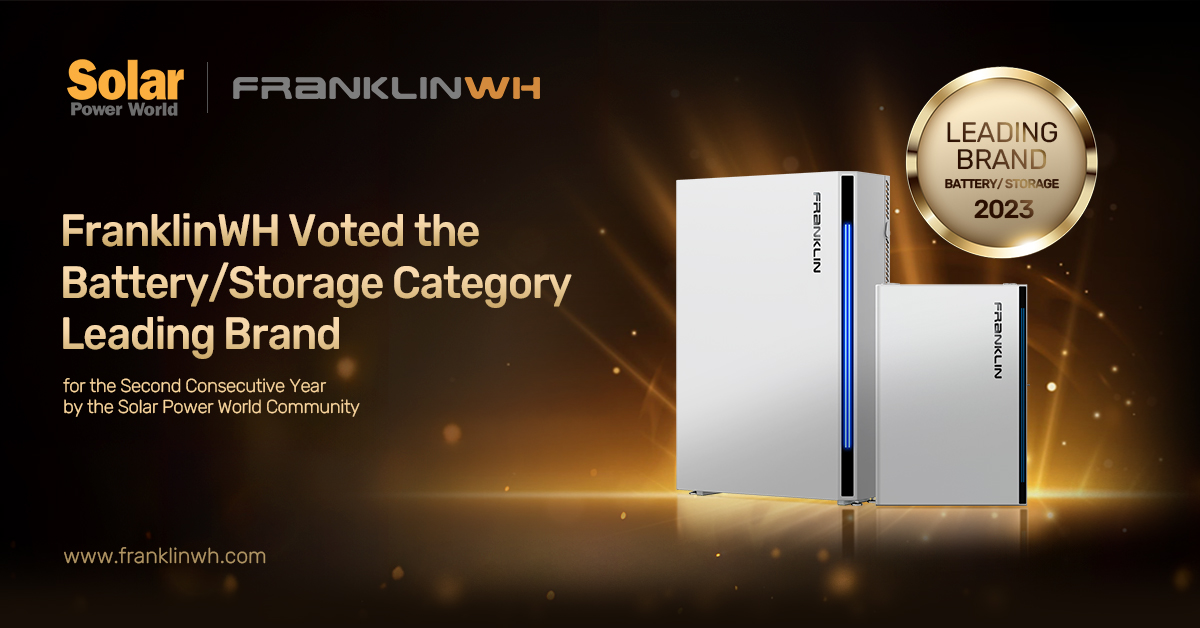 FranklinWH Voted the Battery/Storage Category Leading Brand